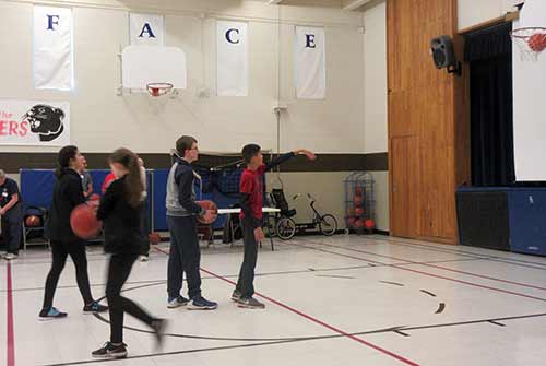 Free Throw competition at St. Boniface School